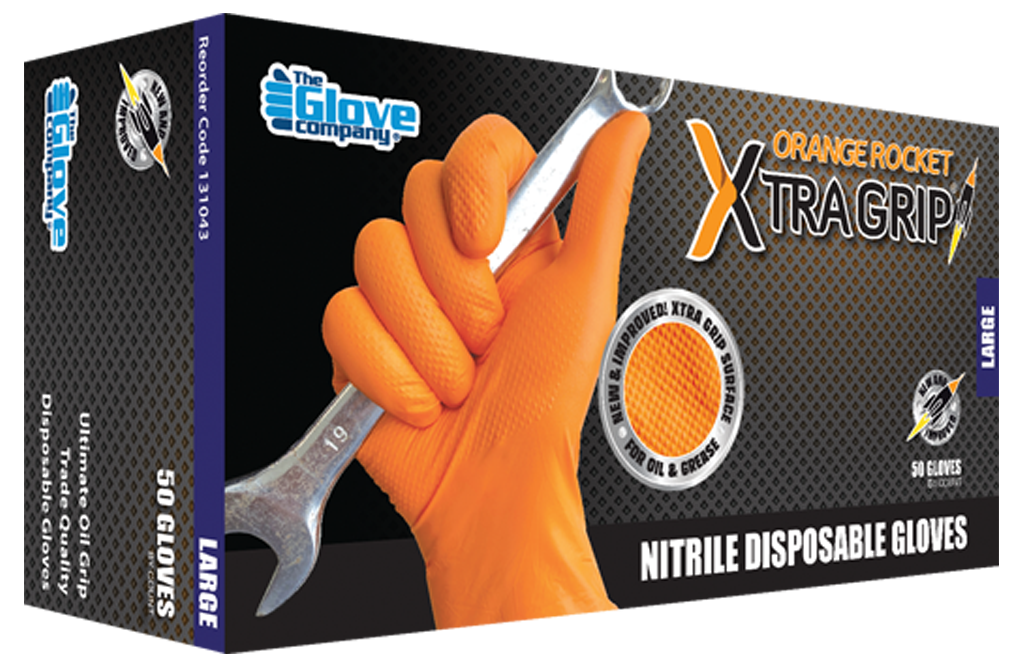 Orange Rocket Xtra Grip Nitrile Glove